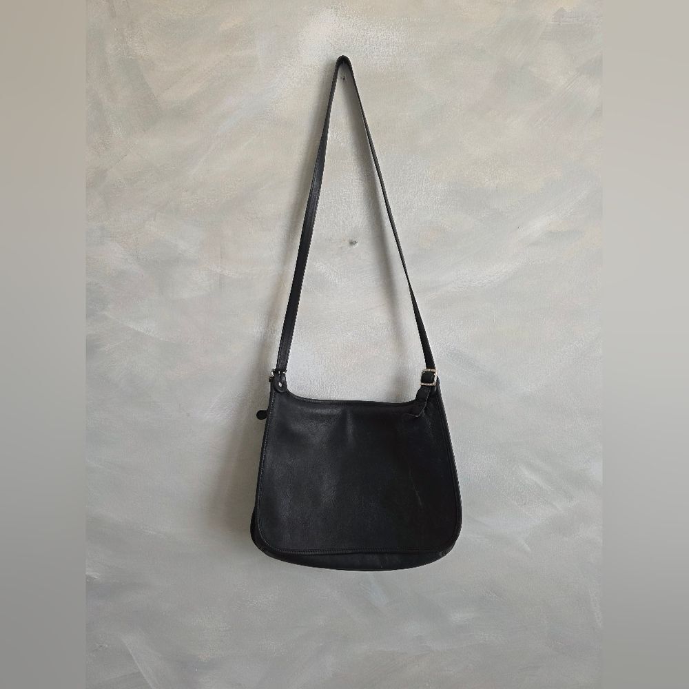 Vintage Coach Saddle Hippie Flap Bag Black 9134 12.5x… - Gem
